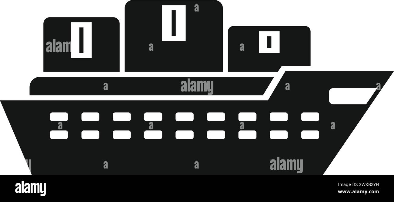 Ship cargo delivery icon simple vector. Fast sea location. Order ...