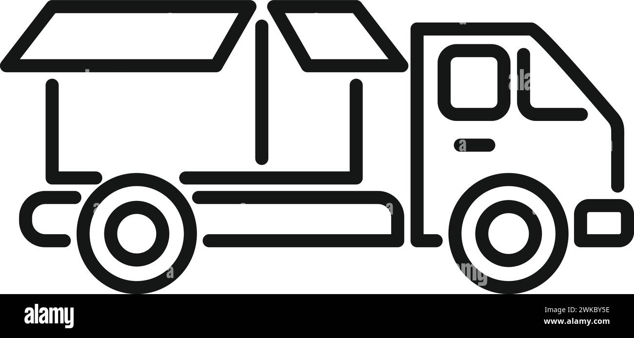 Truck parcel delivery icon outline vector. Service parcel import ...