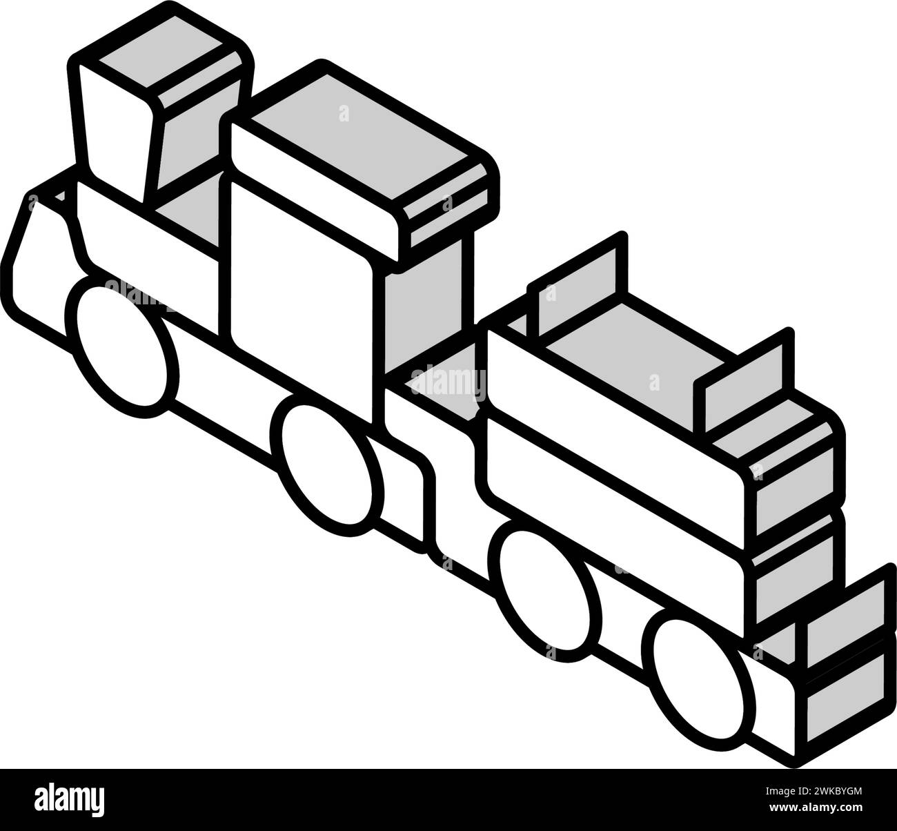 train wooden toy isometric icon vector illustration Stock Vector Image ...