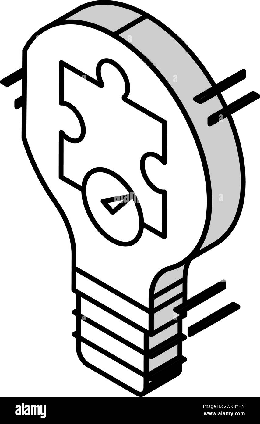 solution light bulb isometric icon vector illustration Stock Vector ...