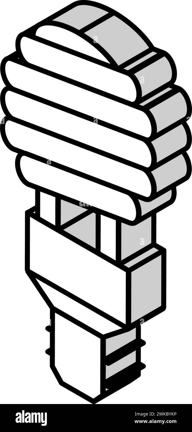 fluorescent light bulb isometric icon vector illustration Stock Vector ...