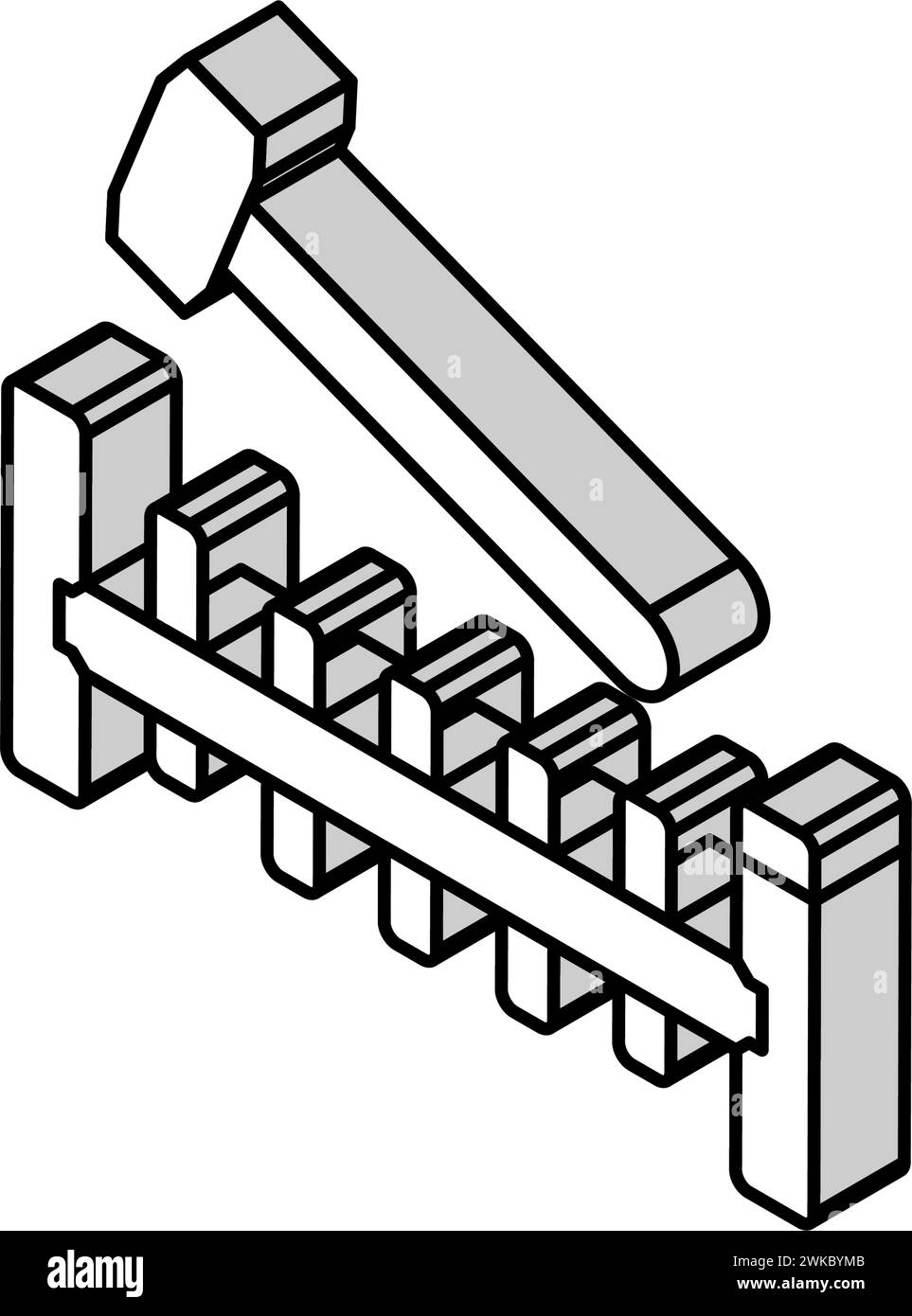 Pounding Bench Isometric Icon Vector Illustration Stock Vector Image
