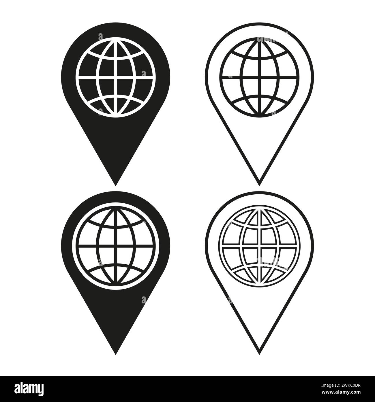 Geographic globe glyph icon Stock Vector Images - Alamy