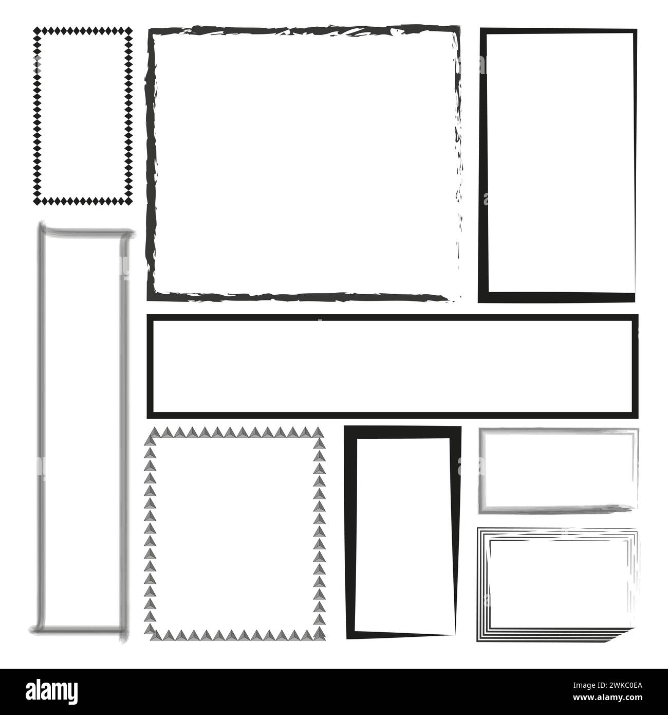Diverse rectangular frames. Borders featuring clean geometric shapes. Rectangular frames to ...