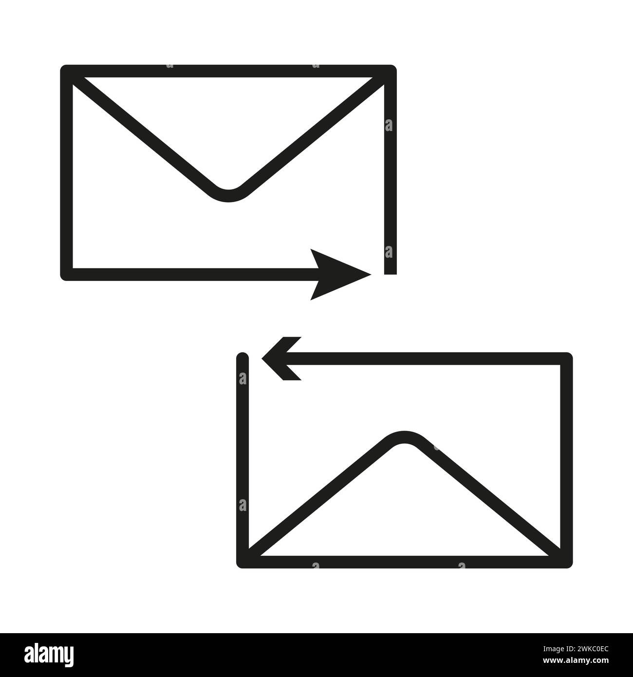 Mail arrow icon. Envelope pictogram. Mail symbol for website. Vector ...
