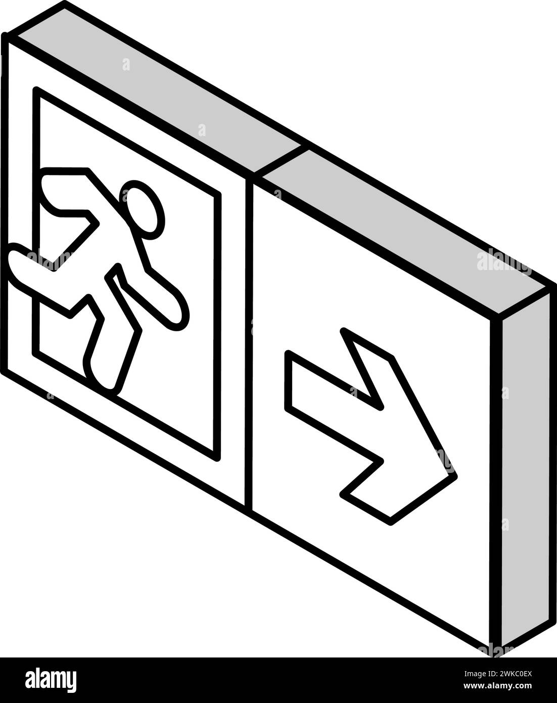 emergency exit isometric icon vector illustration Stock Vector Image ...