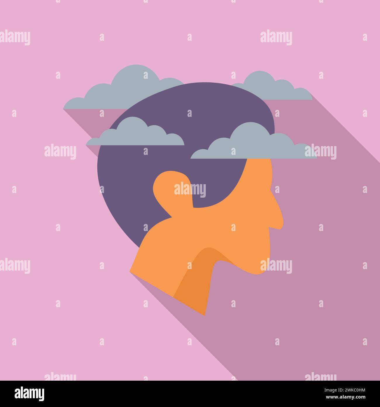 Human sick problem icon flat vector. Dizziness sick. Expression adult ...