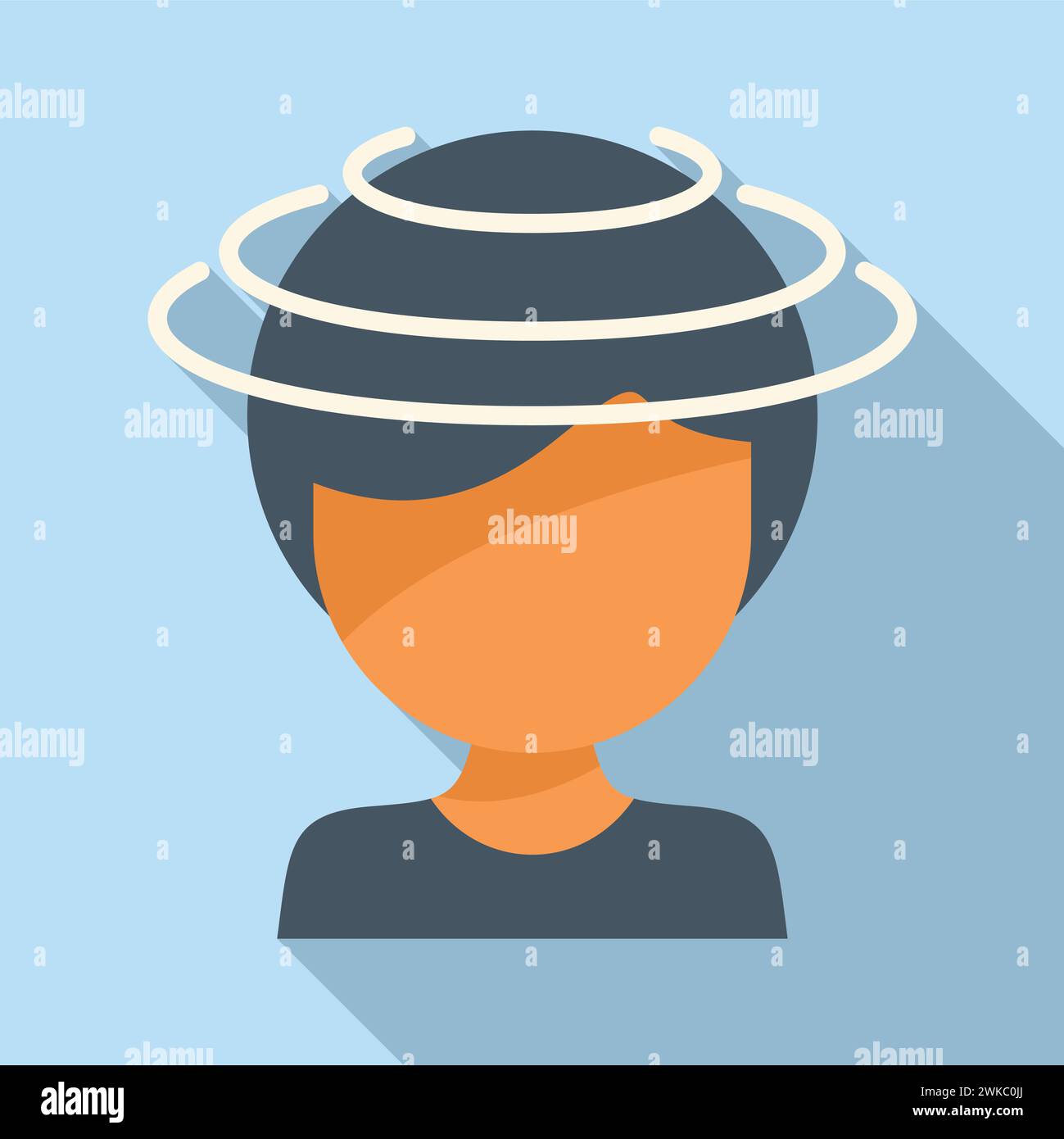 Orbital headache icon flat vector. Drunk patient. Human problem sick ...