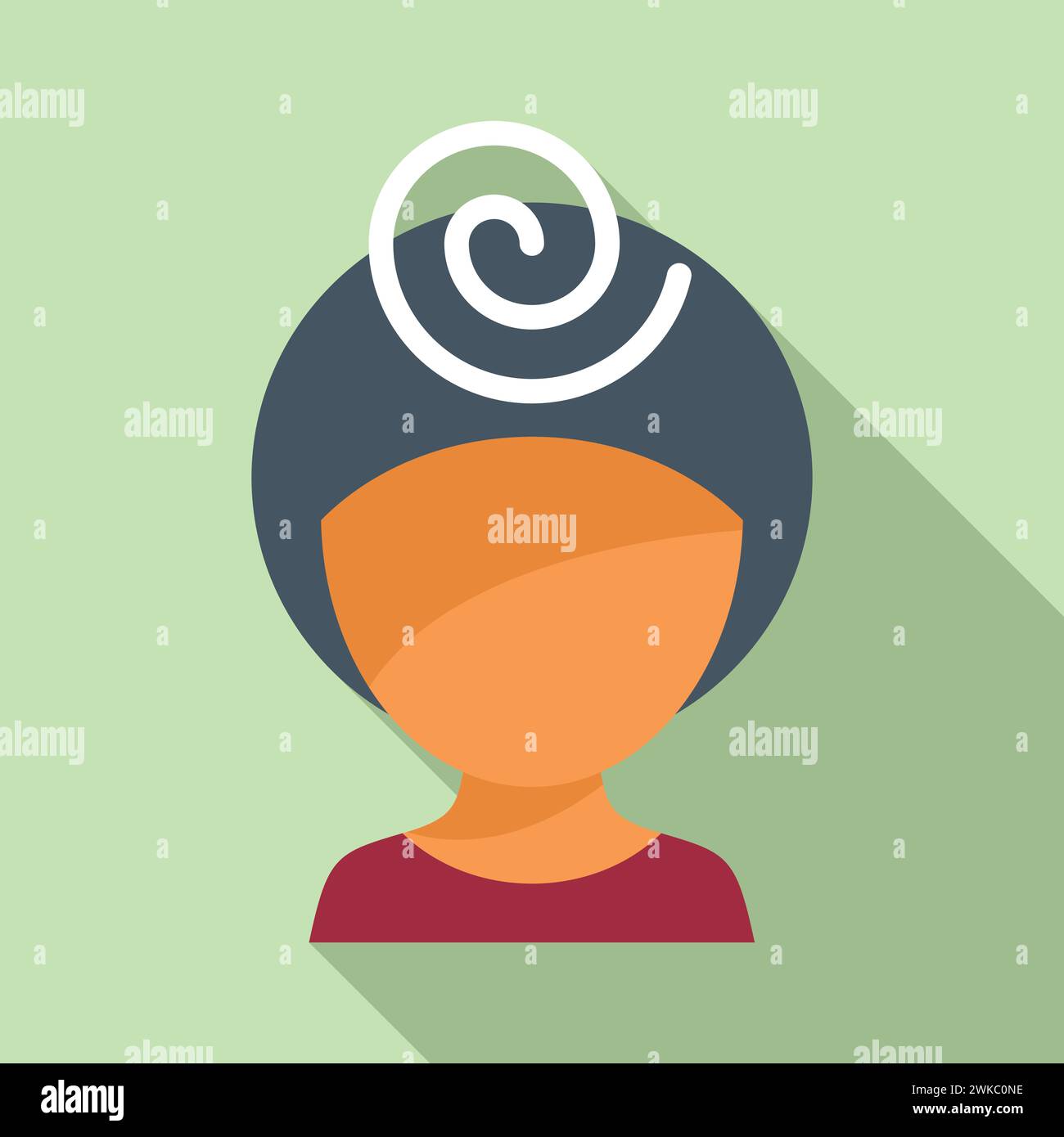 Spiral head pressure icon flat vector. Dizziness ill. Human orbit ...