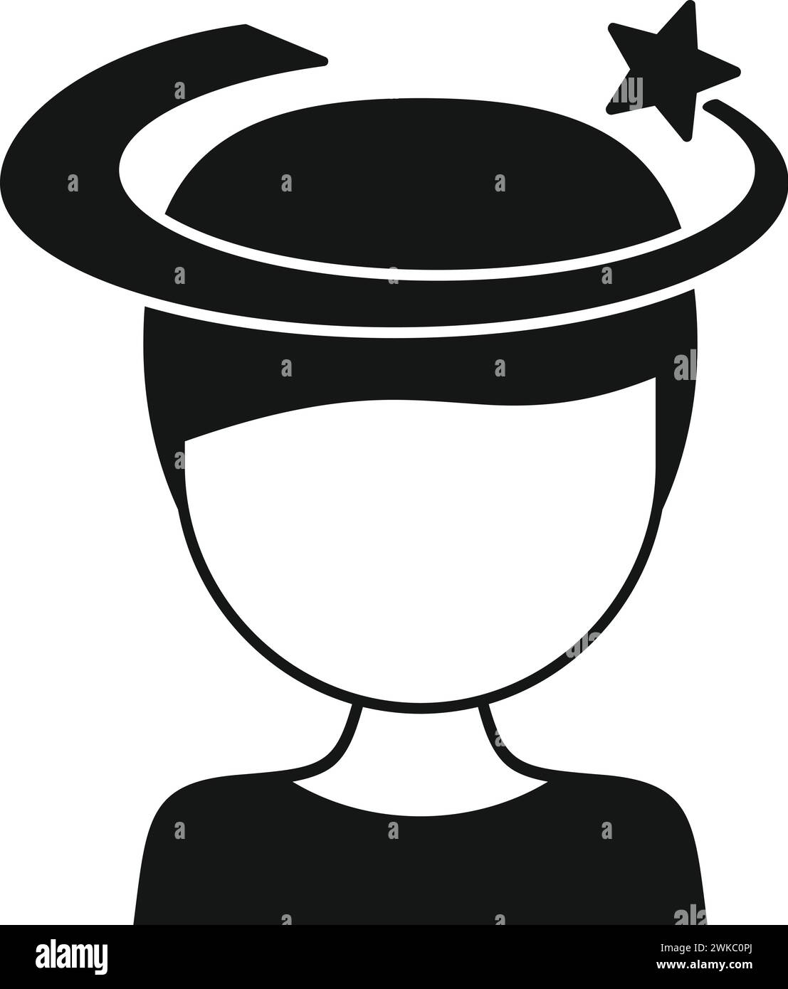 Dizziness brain icon simple vector. Sick expression. Discomfort care ...