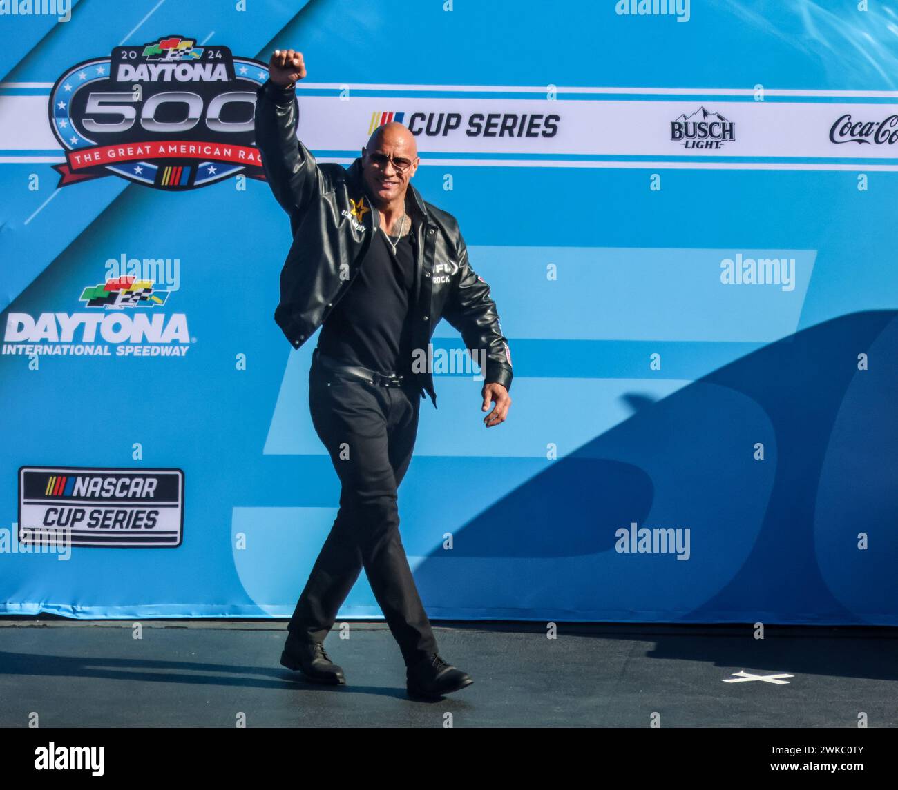 Dwayne Johnson, "The Rock", is introduced to the crowd before the 66th ...