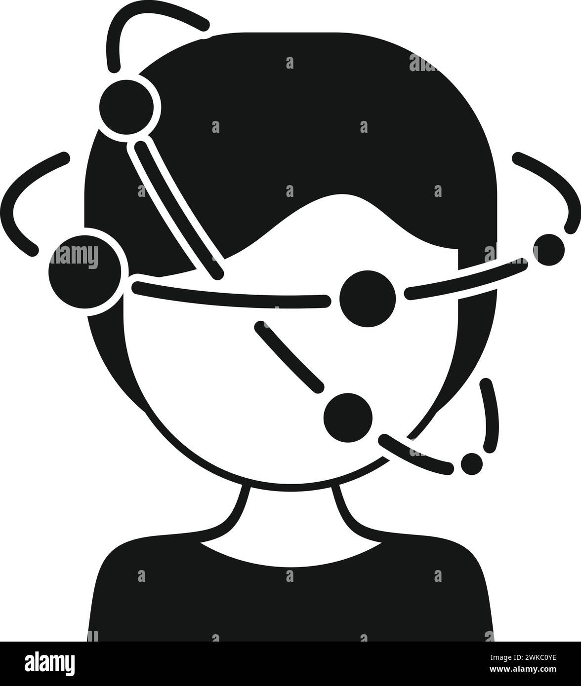 Problem orbital sick icon simple vector. Vertigo feeling. Care disease ...