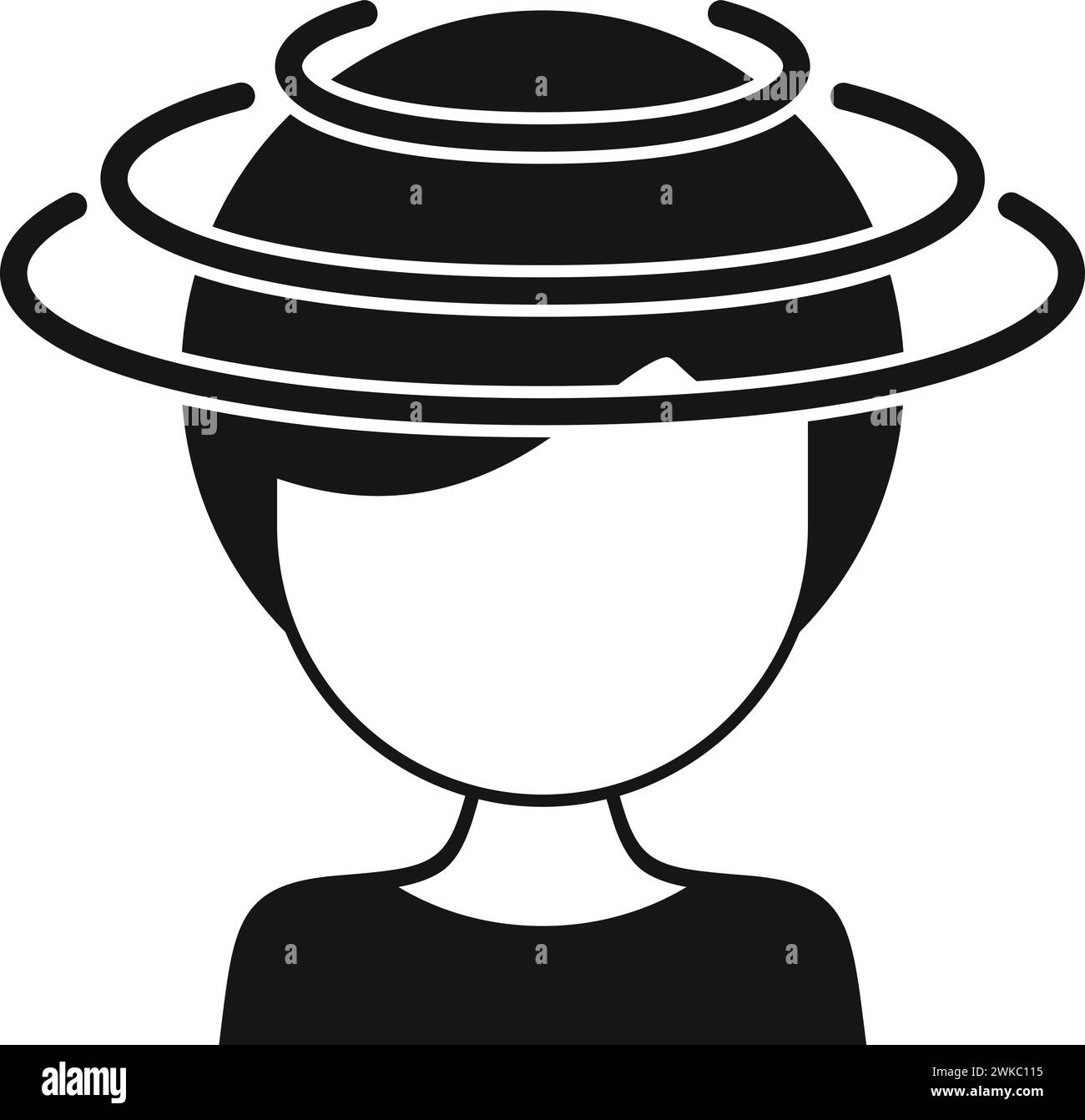 Orbital headache icon simple vector. Drunk patient. Human problem sick ...
