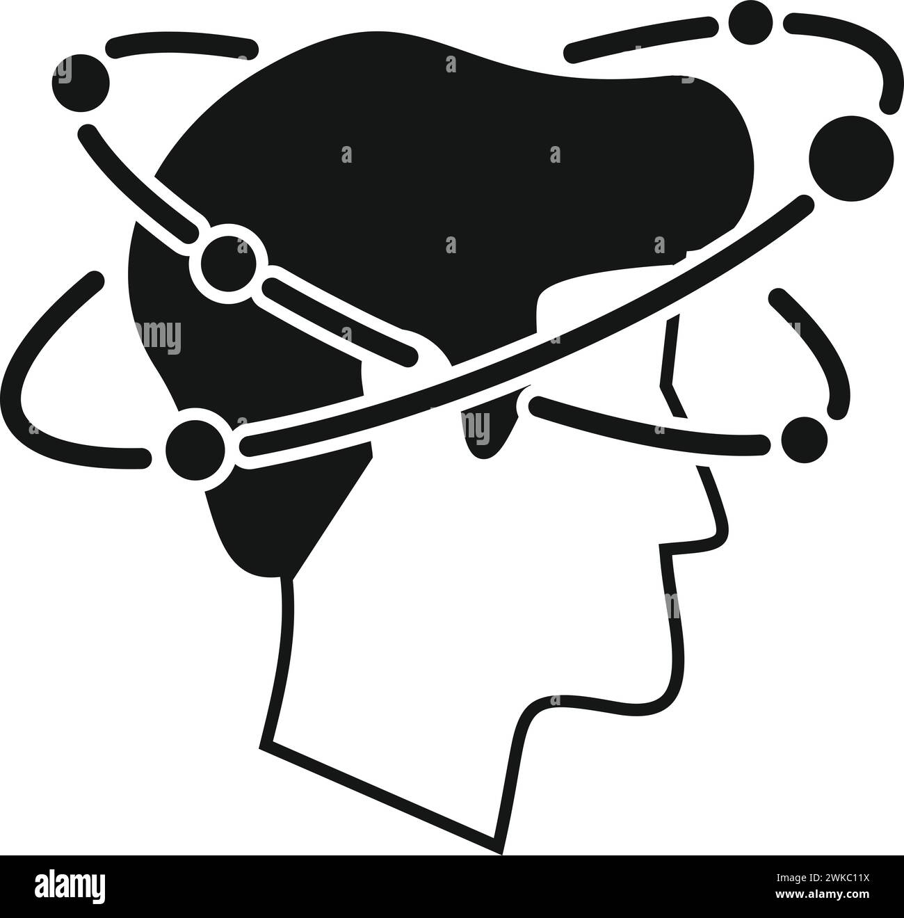 Headache problem icon simple vector. Sick disorder. Human spiral health ...