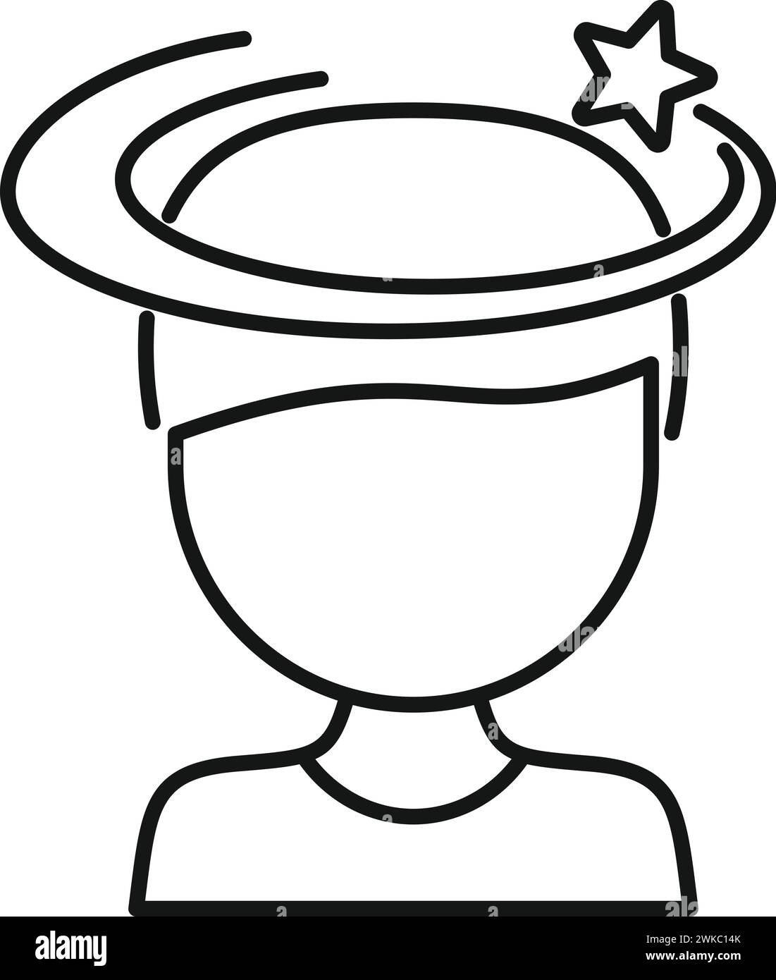 Head dizziness problem icon outline vector. Health ill. Human sick ...