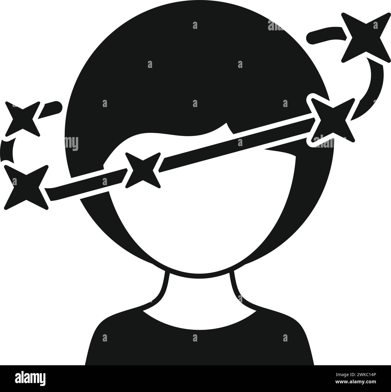 Drunk pressure icon simple vector. Human ill dizziness. Sick adult pain ...