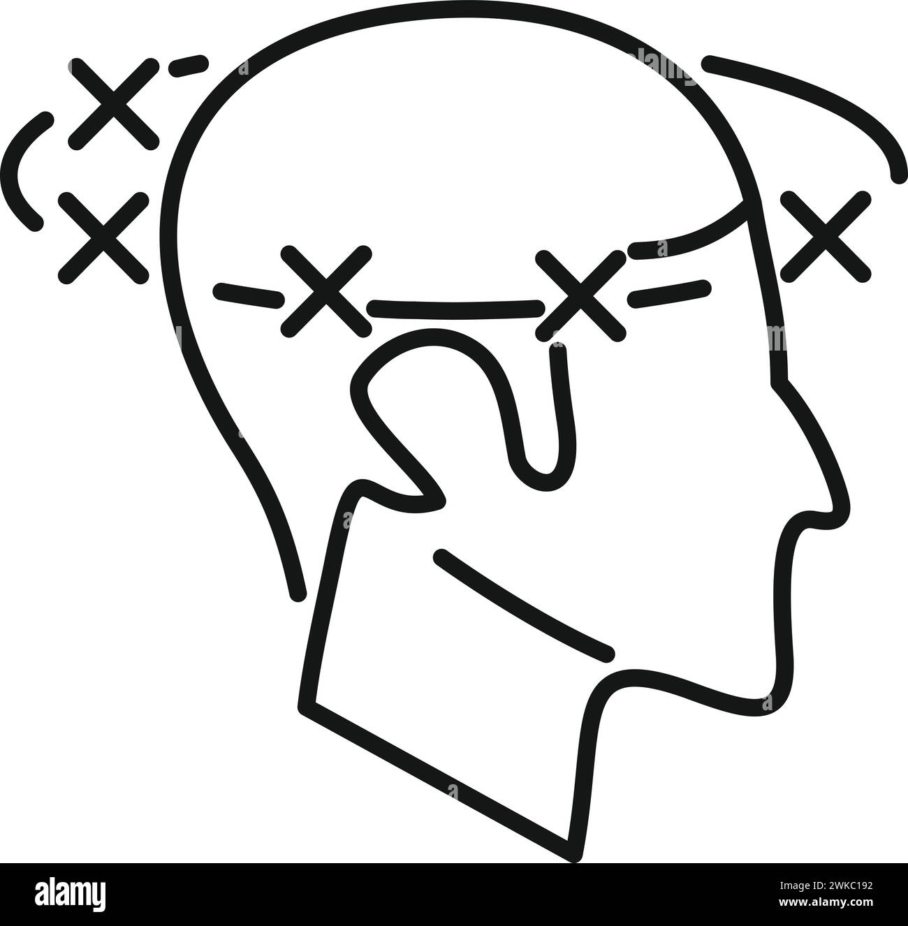 Dizziness hangover icon outline Stock Vector Images - Alamy