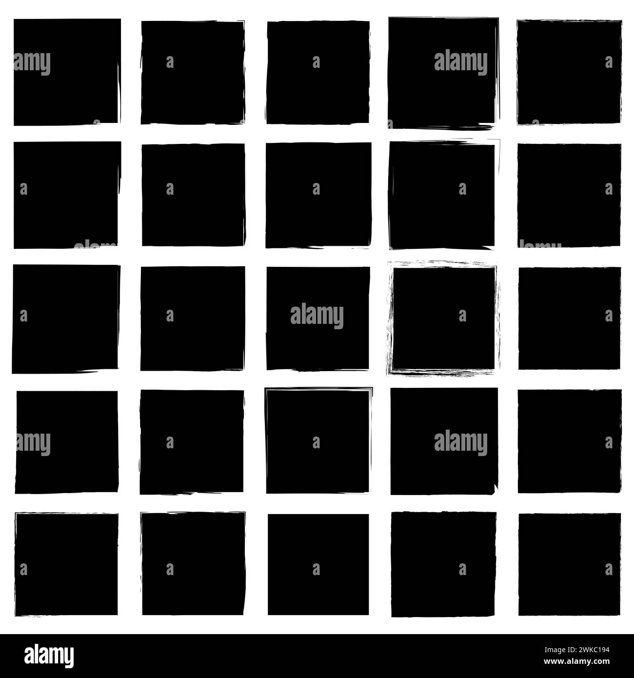 Collection of square frames, from clean outlines to textured brush ...