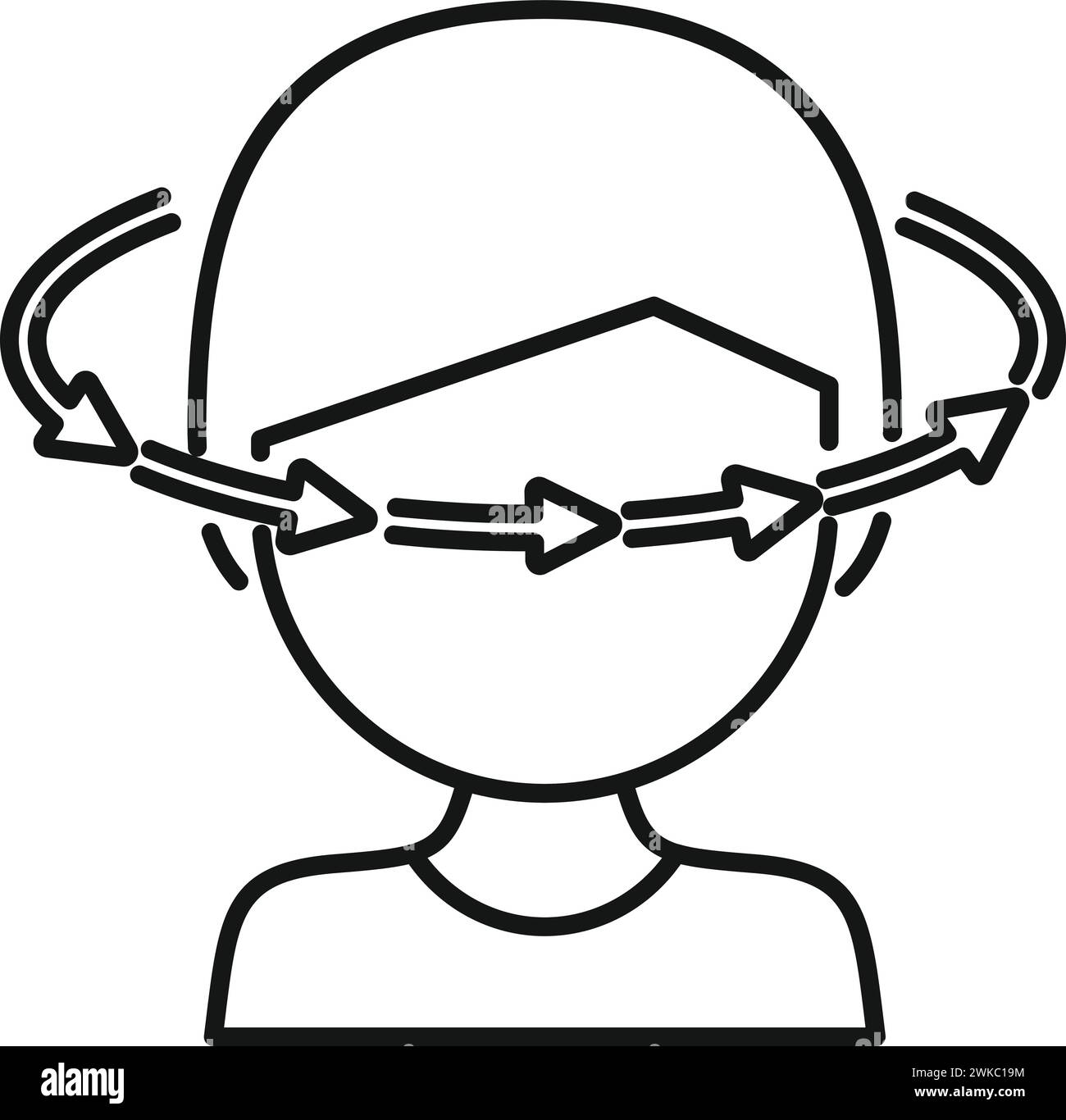 Adult dizziness icon outline vector. Health problem. Care orbit ...