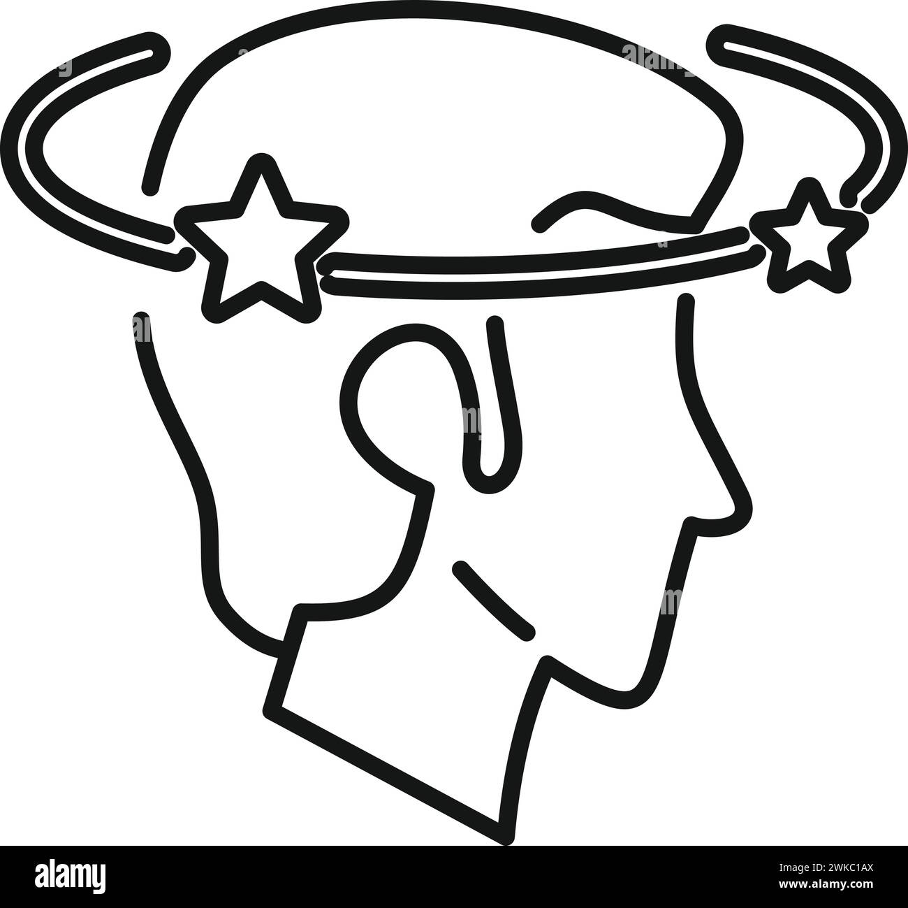 Brain storm ill icon outline vector. Dizziness problem. Human health ...