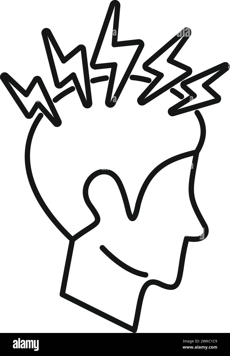 Headache problem icon outline vector. Sick disorder. Human spiral ...