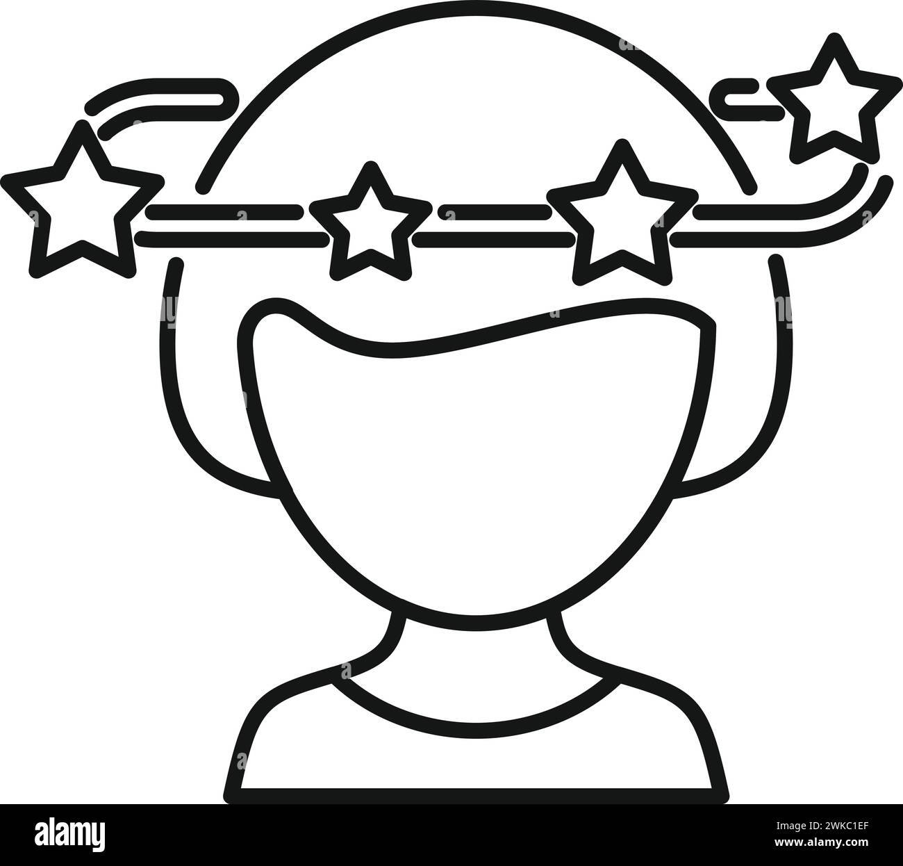 Dizziness vertigo icon outline Black and White Stock Photos & Images ...