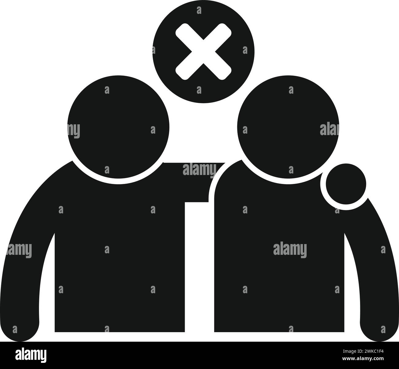 Risk friends embrace icon simple vector. Shake social handle. Avoid ...