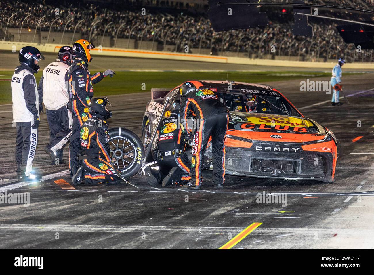Daytona, United States. 19th Feb, 2024. Martin Truex Jr receives ...