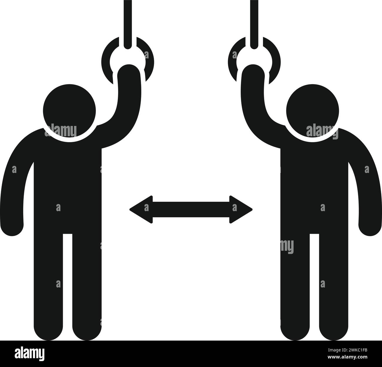 Crowd social distance icon simple vector. Surface door. People ...