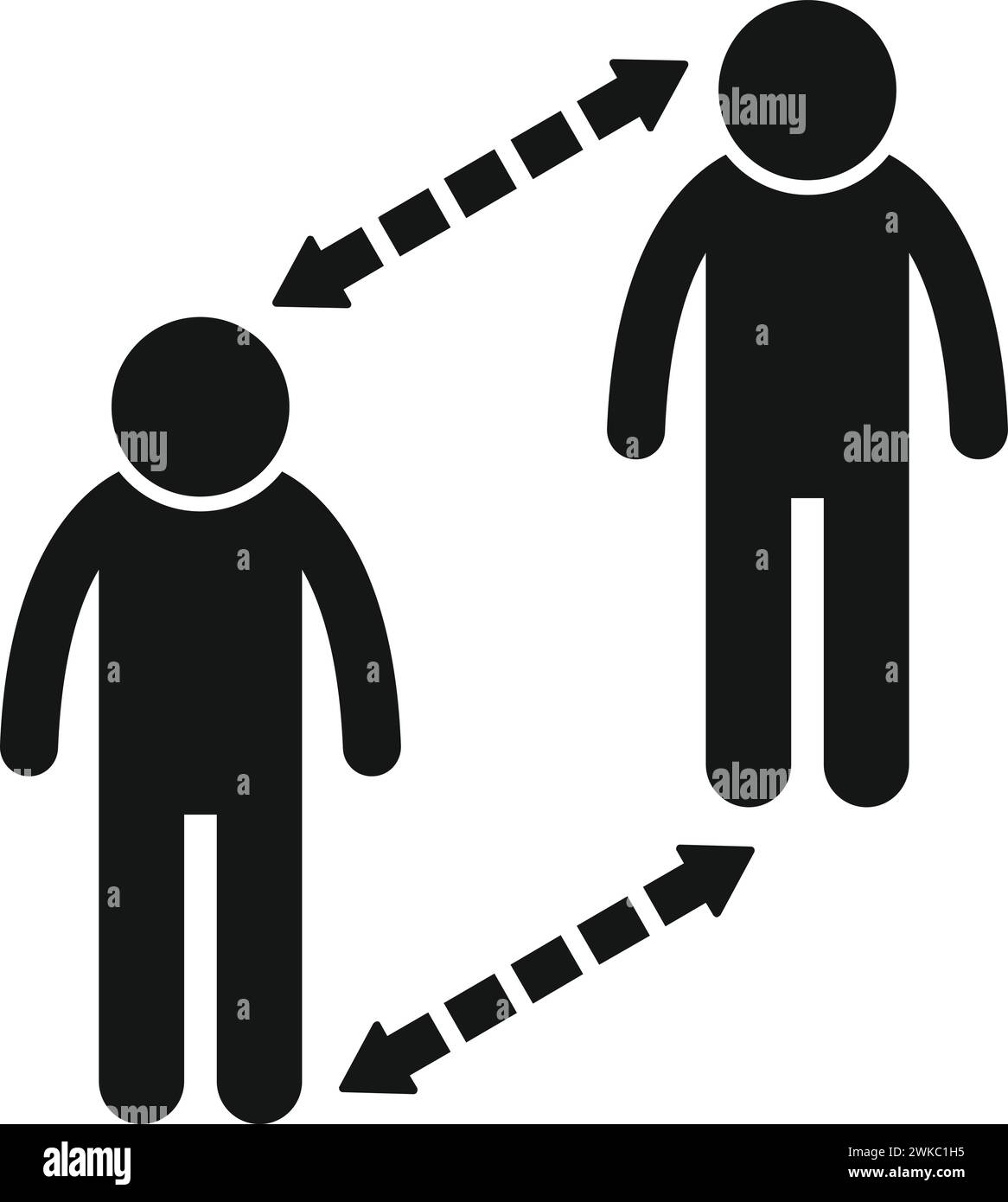 Social distance icon simple vector. Person warning. Avoid grippe ...