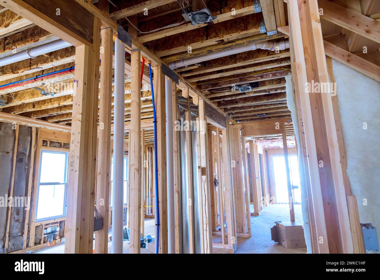 Construction of new residential home includes the insulation of wall ...