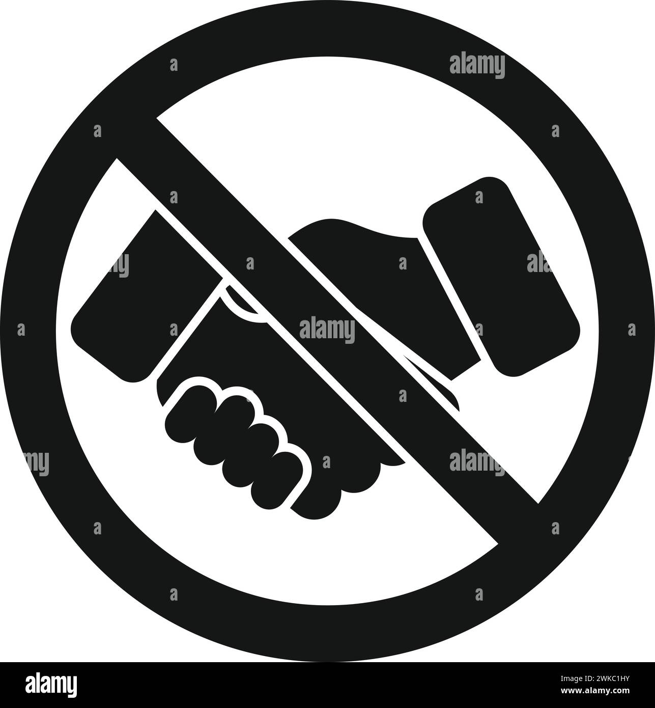 Avoid handshake sign icon simple vector. Person social distance ...