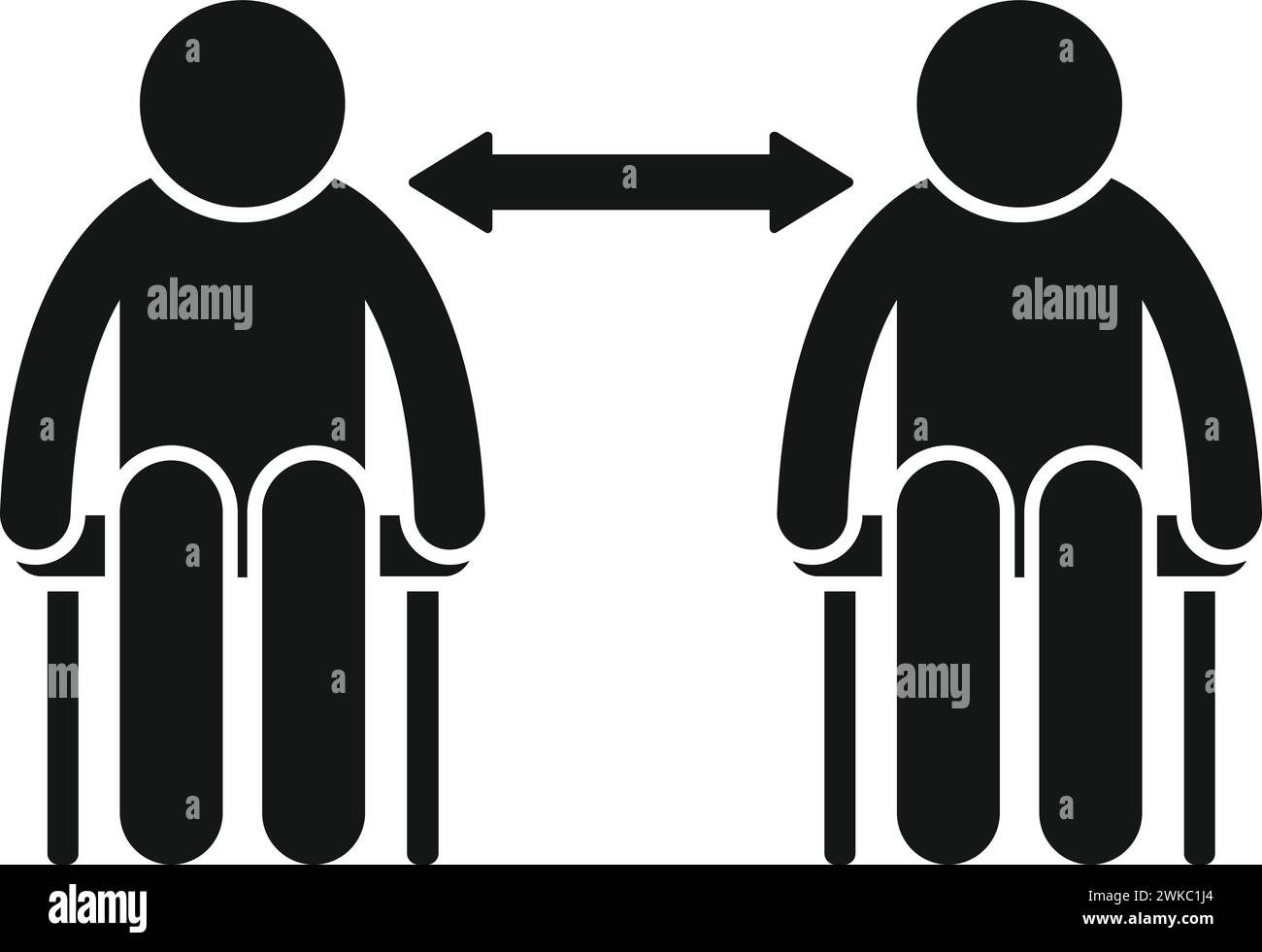 Social distance contact icon simple vector. Corona virus precaution ...