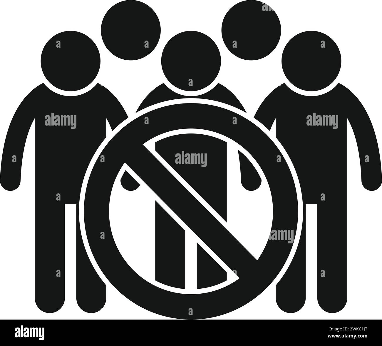 Avoid group of people icon simple vector. Social distance virus. Space ...