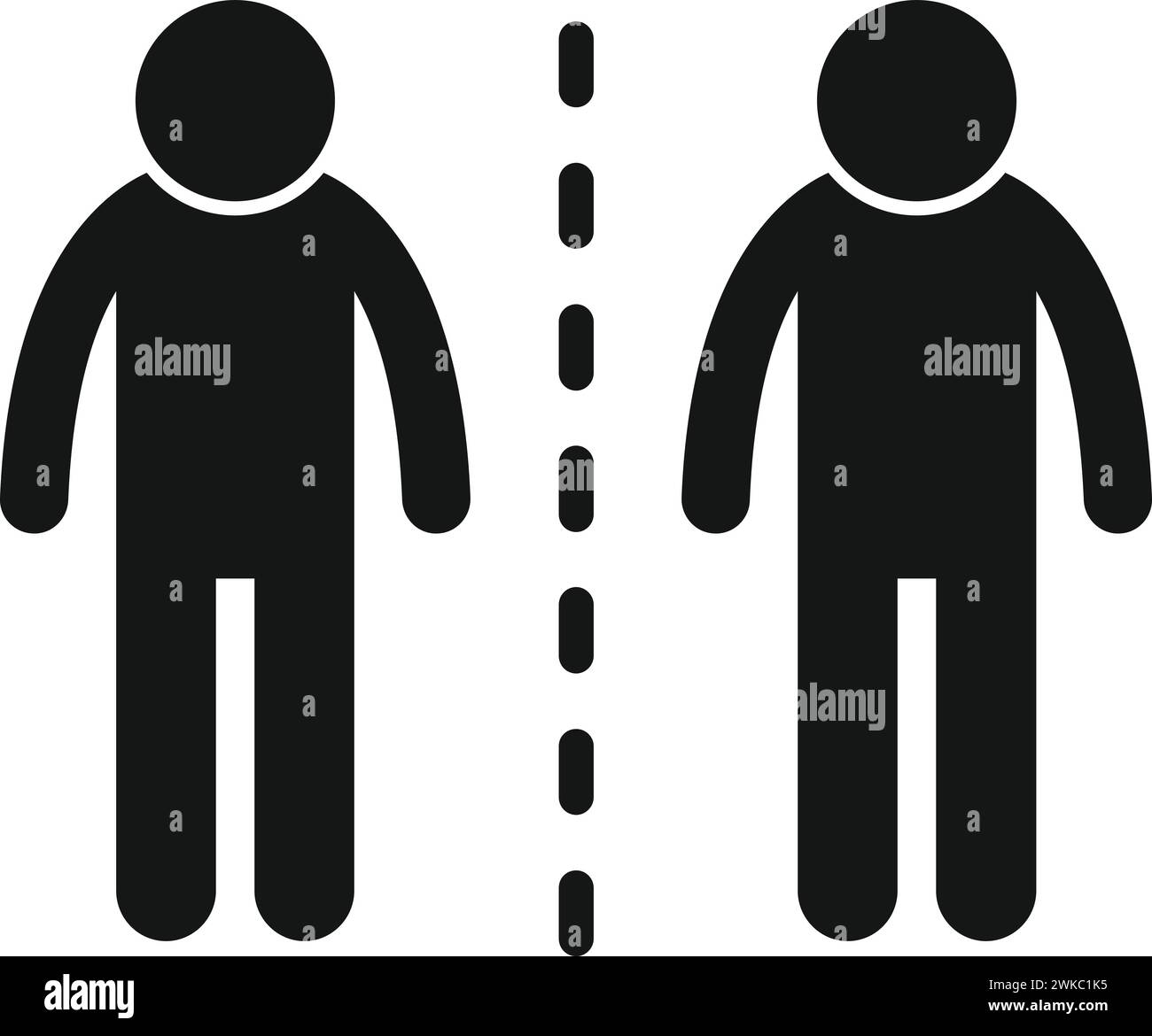 Avoid person contact icon simple vector. Social distance. Stop virus ...