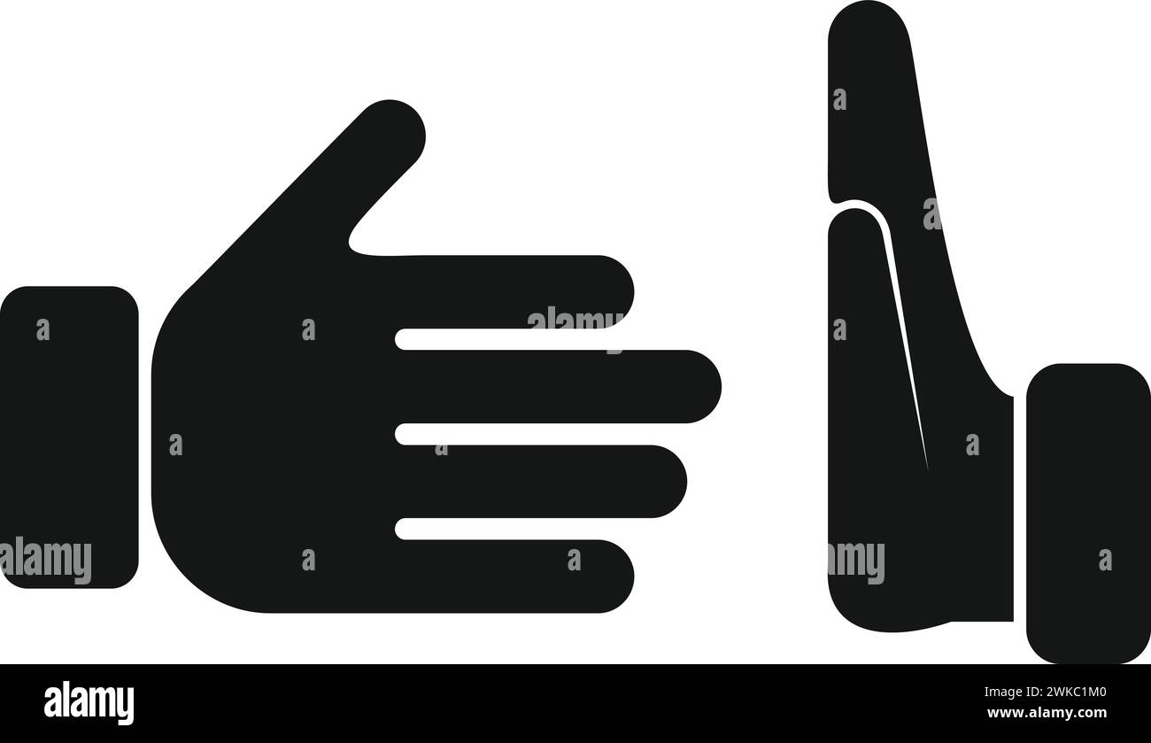 Stop hand shake icon simple vector. Avoid contact. Person social ...