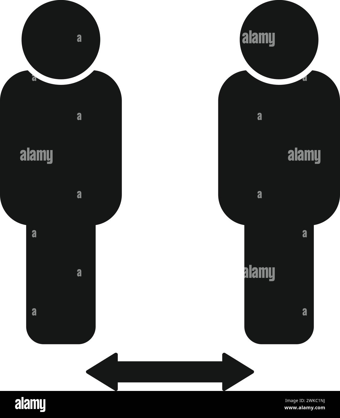 Avoid person contact icon simple vector. Door surface. People ...