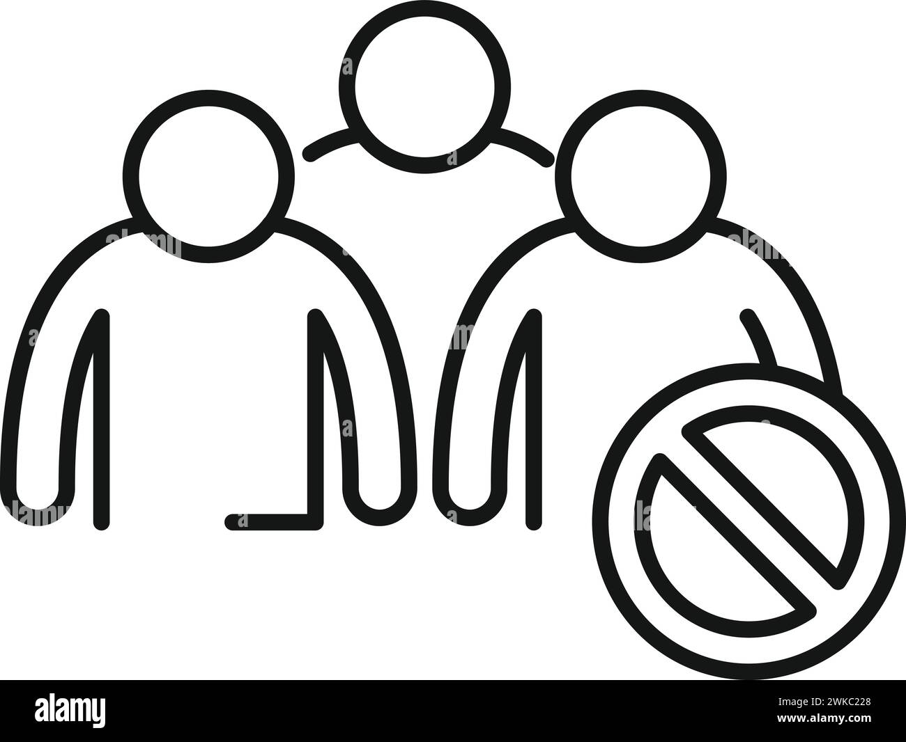 Avoid group people icon outline vector. Social distance. Virus health ...