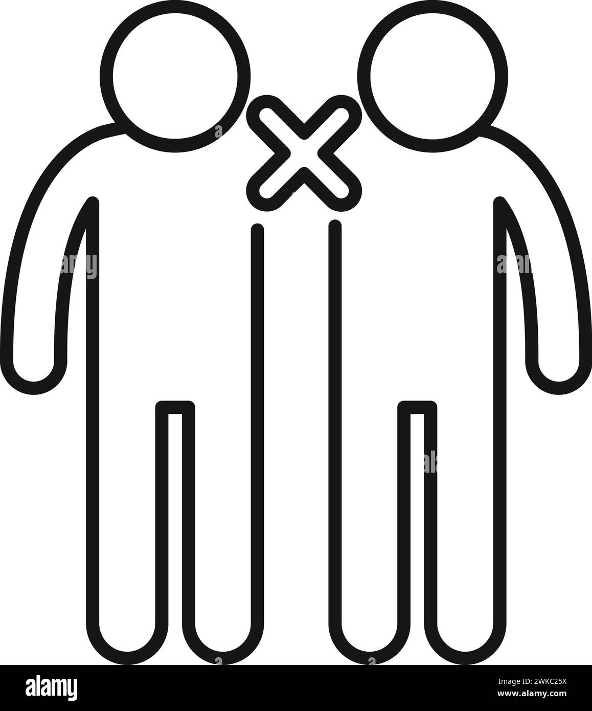 Pandemic avoid contact icon outline vector. Person home gesture. People ...