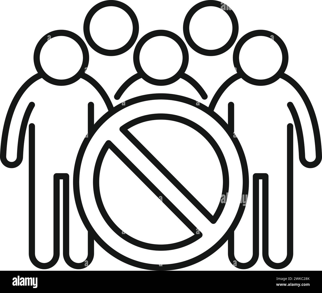 Avoid group of people icon outline vector. Social distance virus. Space ...
