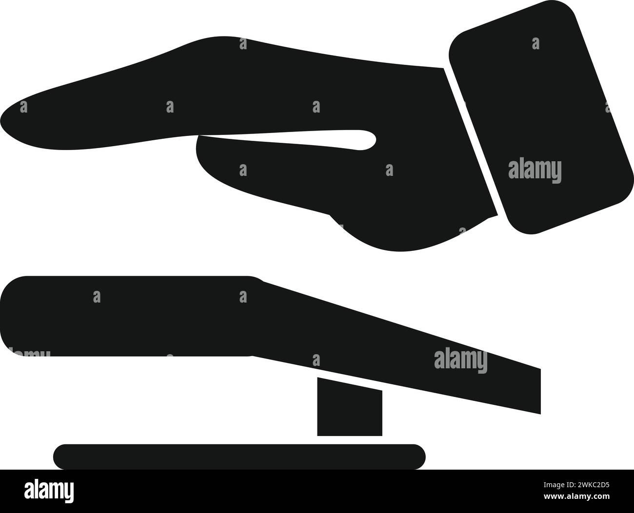 Push palm scanning icon simple vector. Security system. Voice identity ...