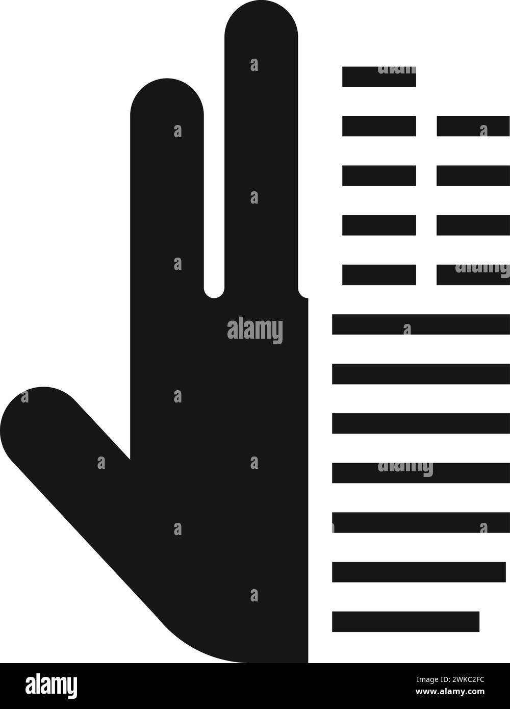 Half palm scanning icon simple vector. Database identity. Id scanner ...