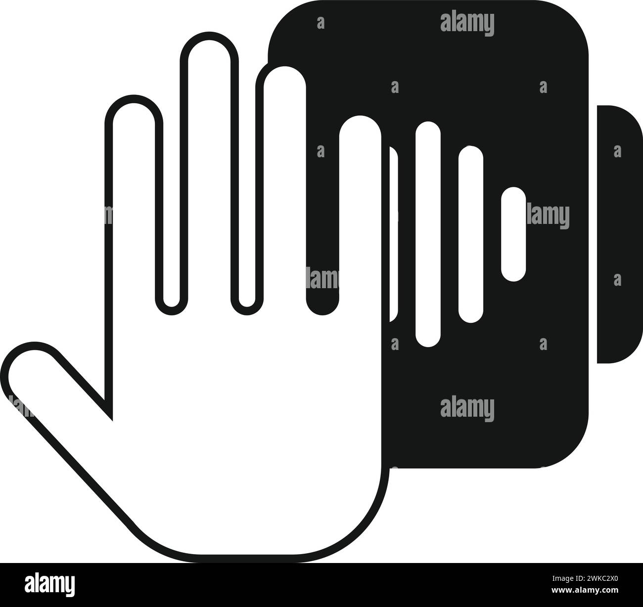 Signature palm scanning icon simple vector. Identity voice. Face id ...