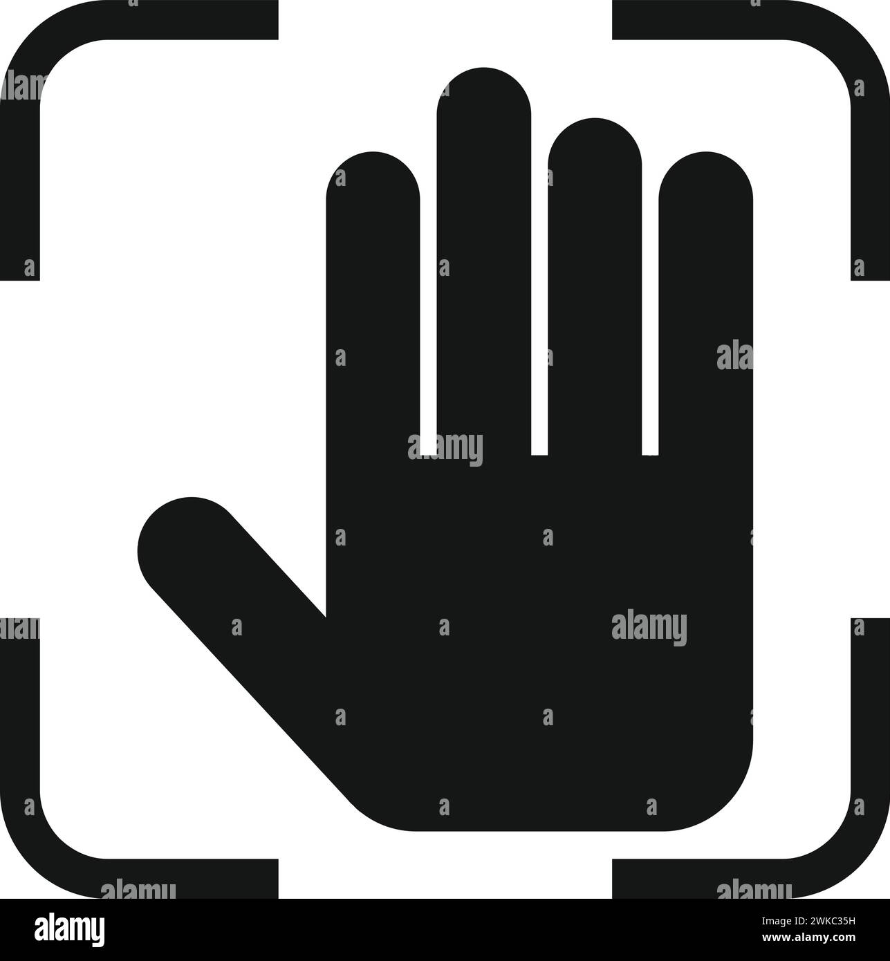 Palm verification icon simple vector. Bio smart scan. Signature id ...