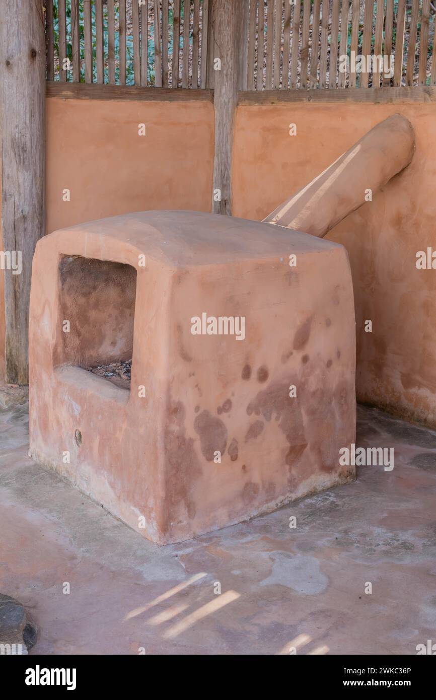 Old terracotta forging oven used at ship building site in Yeosu, South ...