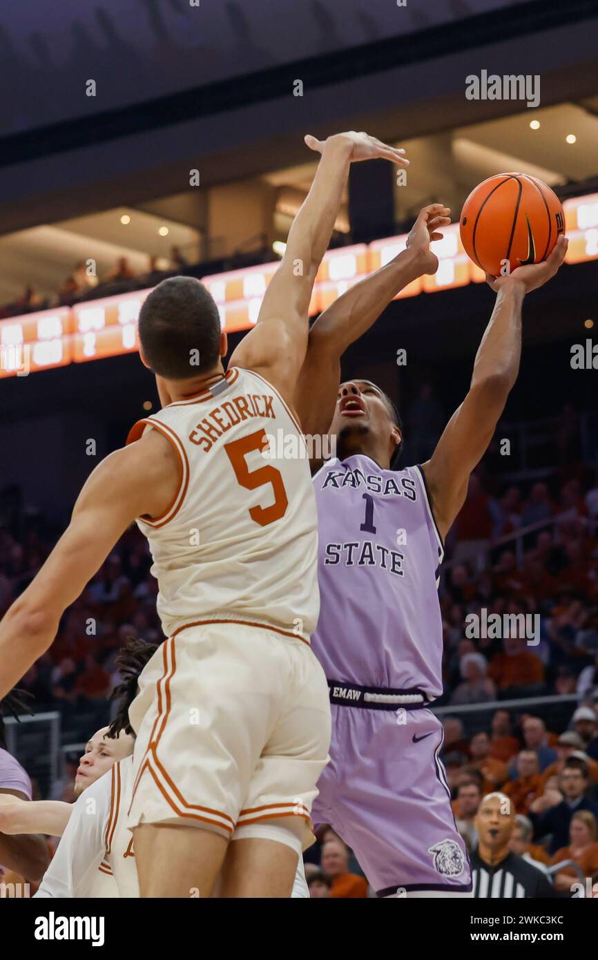 AUSTIN, TX - FEBRUARY 19: Kansas State Wildcats forward David N'Guessan ...