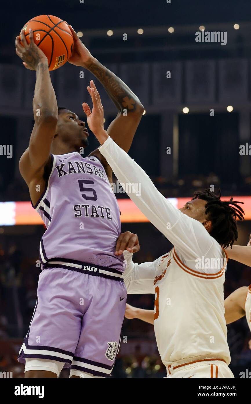 AUSTIN, TX - FEBRUARY 19: Kansas State Wildcats guard Cam Carter (5 ...