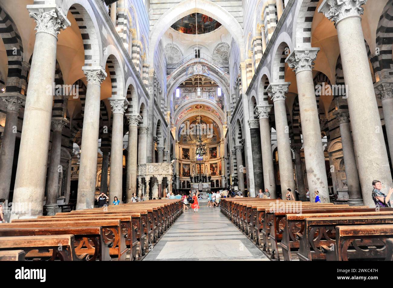 Interior view, Cathedral of Santa Maria Assunta, Pisa, Tuscany, Italy ...