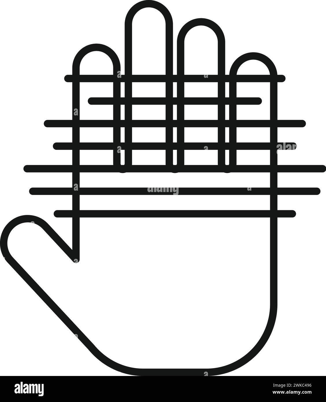 Access palm icon outline vector. Scanning verification. Security id ...