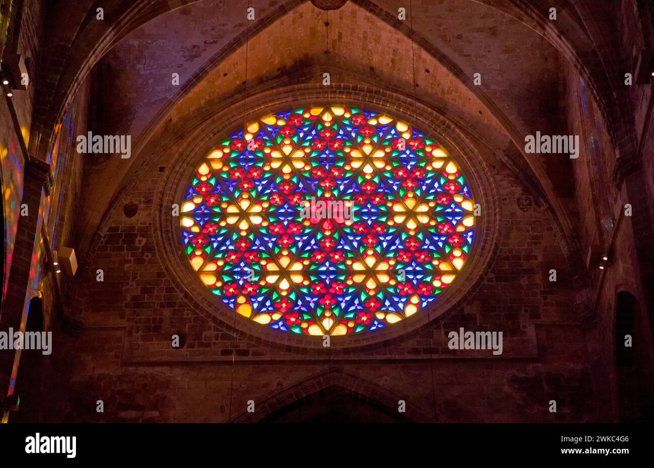 Church windows, Cathedral of Palma de Majorca, Spain Stock Photo - Alamy